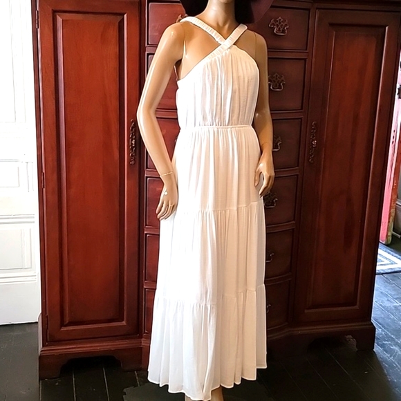 Allie Rose | Dresses | Allie Rose White Lotus Halter Maxi | Poshmark